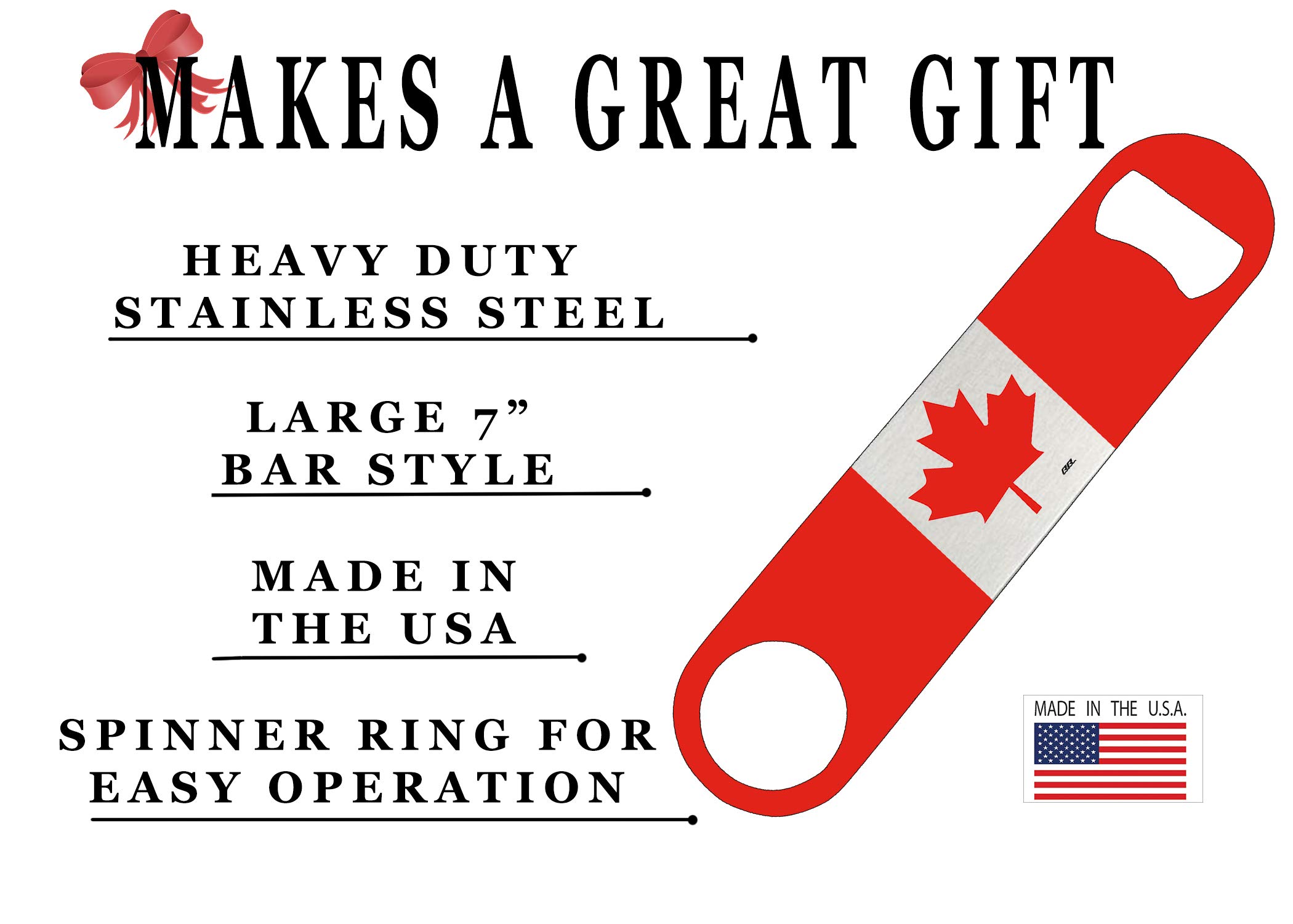 Canada Flag Speed Bottle Opener Heavy Duty Gift Canadian Maple Leaf