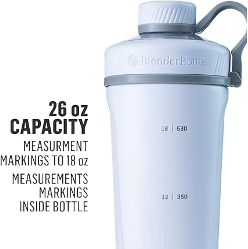 BlenderBottle Radian Shaker Cup Insulated Stainless Steel Water Bottle with Wire Whisk, 26-Ounce, Matte Rose Pink