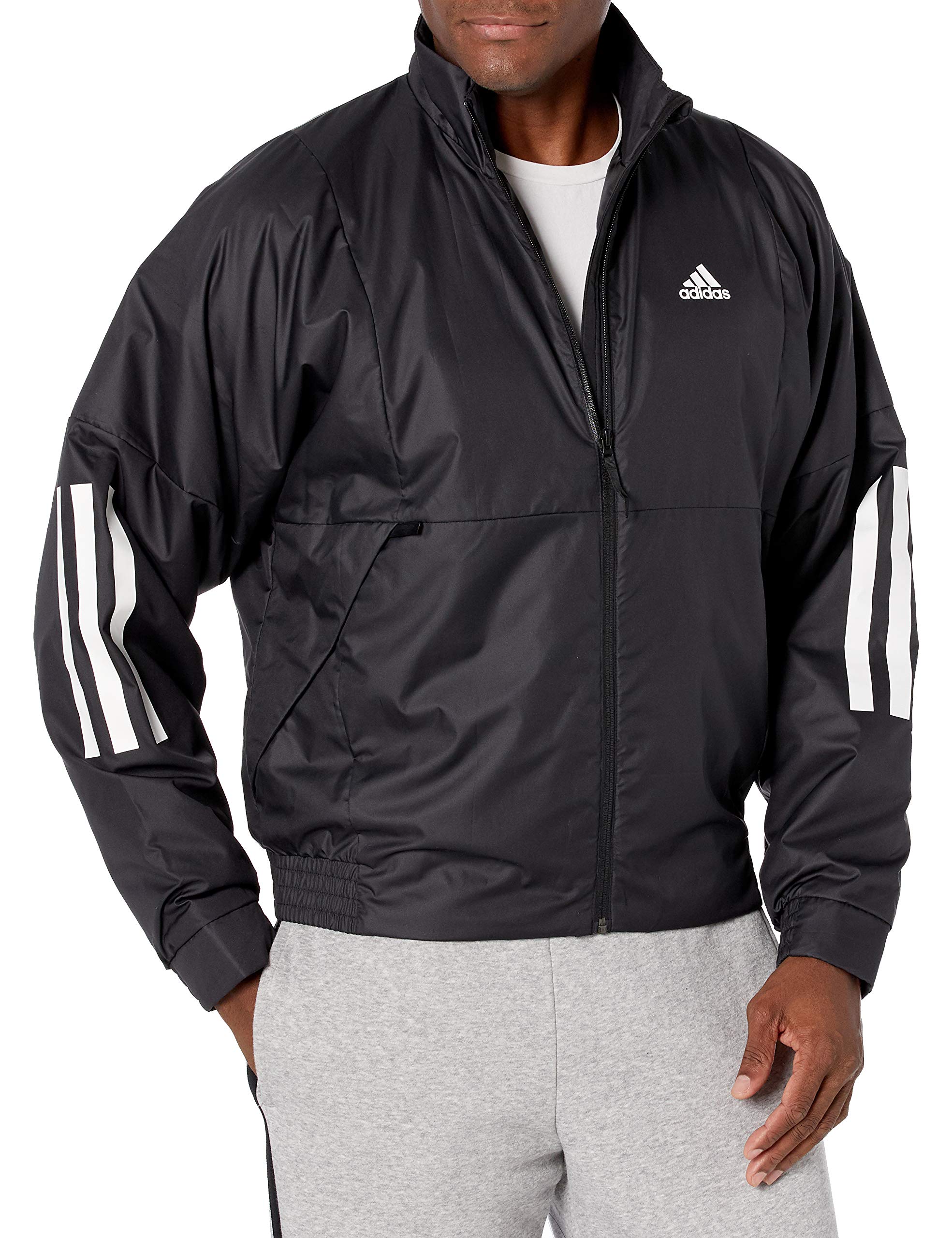 adidas Outdoor mens Back to School Light Jacket Black/White Large