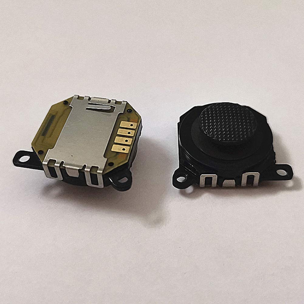 IJJ Replacement Parts Analog 3D Button Thumbstick Stick Joystick Rocker with Cap for PSP 1000 1001 -Black 2PCS,PSP 2-Axis Analog Thumb Joystick
