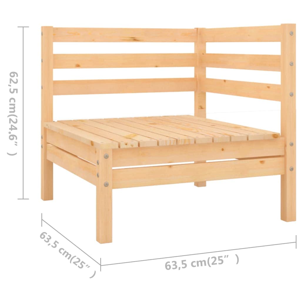 vidaXL 5-Piece Patio Lounge Set in Solid Pinewood- Rustic Pallet-Design Outdoor Furniture with Corner Sofa, Middle Sofas, Footstools/Tables- Easy Assembly- Lounge Set for Patio/Garden/Living Room