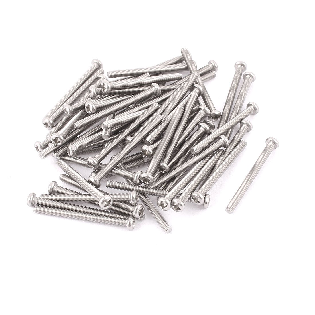 uxcell M3 x 35mm 304 Stainless Steel Cross Head Phillips Pan Head Screws Bolt 60pcs