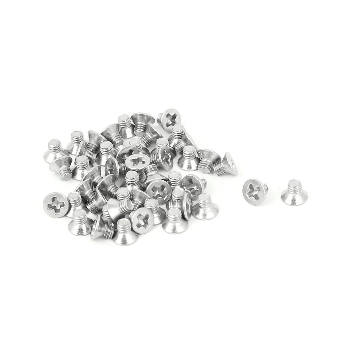 uxcell M3-0.5 x 4mm Fine Thread Stainless Steel Phillips Flat Countersunk Head Screws 50pcs