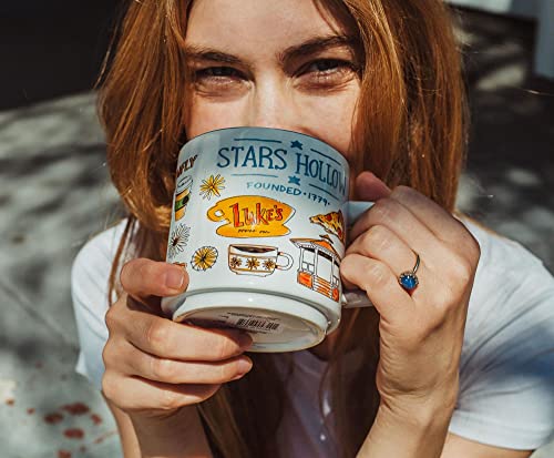 Gilmore Girls Stars Hollow Allover Icons Ceramic Stacking Mug | Large Coffee Cup For Espresso, Caffeine, Beverages, Home & Kitchen Essentials | Cute Gifts and Collectibles | Holds 13 Ounces