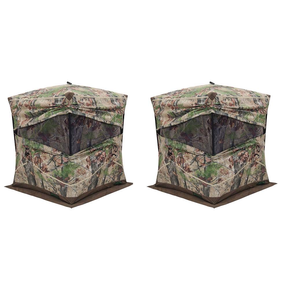 Barronett Blinds Ox 4 Backwoods Camo Pop Up Ground Hunting Blind (2 Pack)