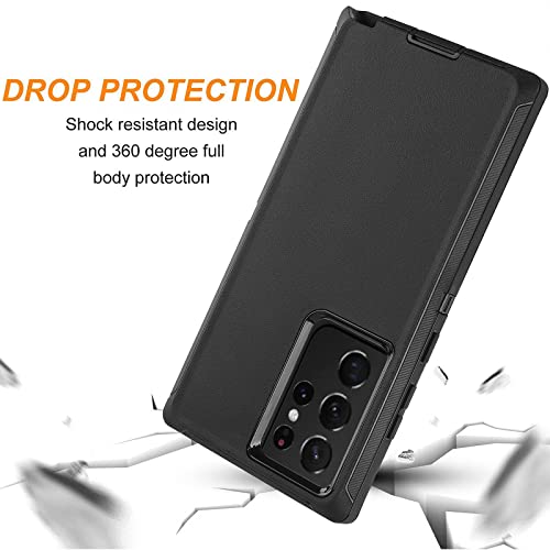 Case for Samsung Galaxy S23 Ultra (2023),3 Layer Heavy Duty Shockproof Anti-Fall Drop Protection Anti-Scratched Rugged Phone Cover for Galaxy S23 Ultra 5G 6.8'' (Black)