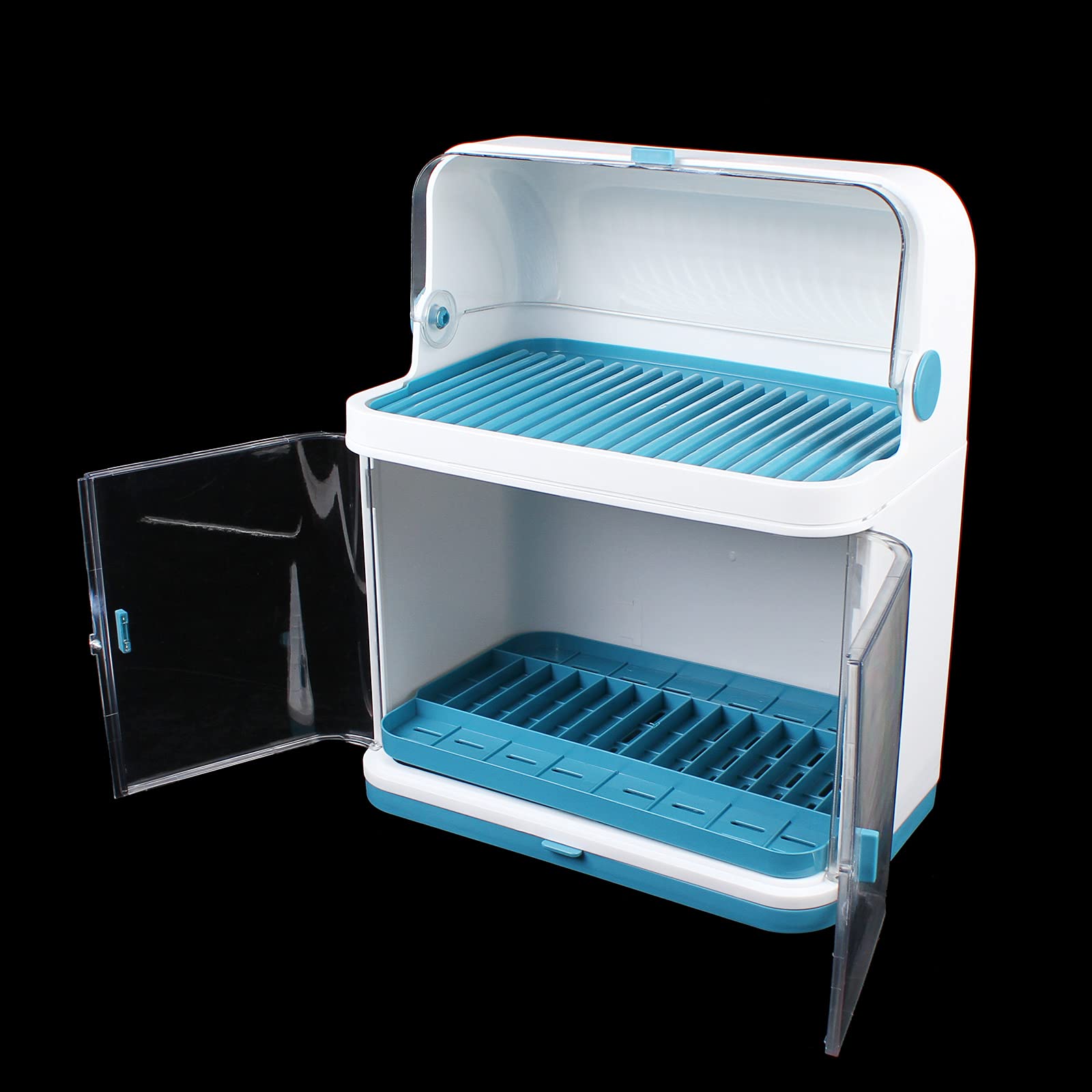 BhshuidlS Dish Drying Rack 2 Tier Dish Drying Rack for Kitchen Counter, Kitchen Dish Dryer Rack with Cover for Dishes Plates Storage