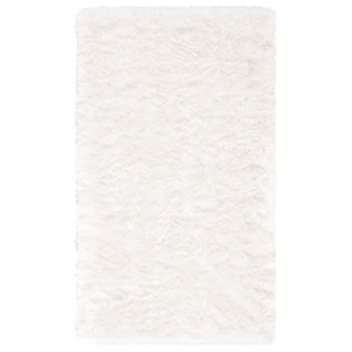 SAFAVIEH Faux Sheep Skin Collection 3' x 5' Ivory FSS235A Silken Glam 2.35-inch Thick Area Rug