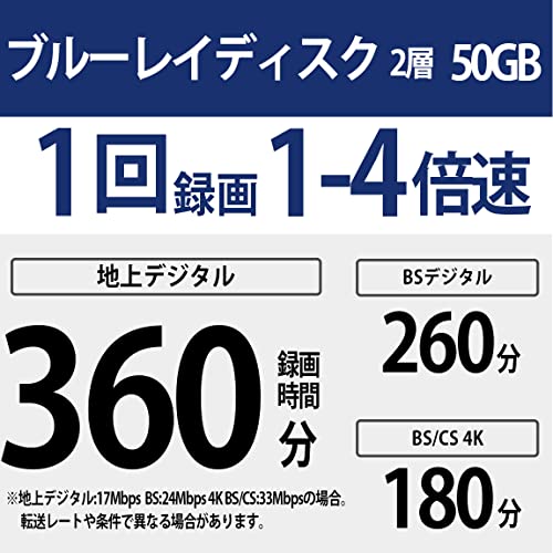 Sony 4X BD-R DL 5 Pack 50GB White Printable 5BNR2VJPS4