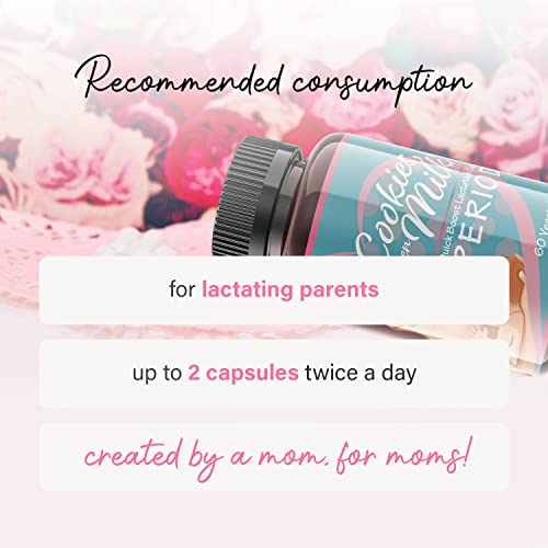 Cookies, Then Milk Quick Boost Lactation Capsules, Pumping & Breastfeeding Supplement Support for Breast Milk Supply, Lactation Support Capsules, Quick Boost Period Caps