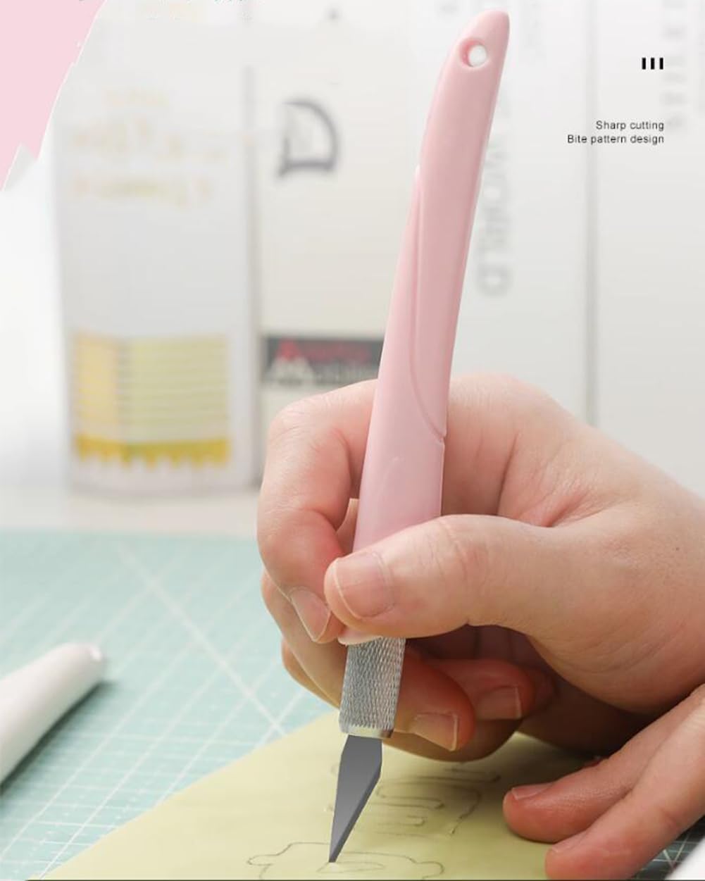 Craft Hobby Knife Exacto Knife with 10 Pcs Stainless Steel Blade Kit for DIY Art Work Cutting, Hobby, Stencil, Scrapbooking-11pack (Pink knife)