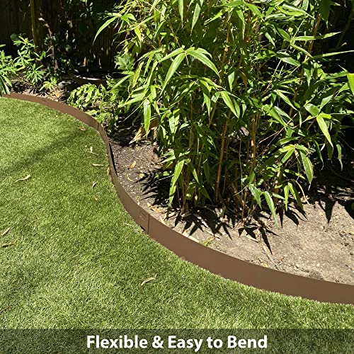 CORE Edge Lawn Edging | Flexible Decorative Steel Garden Lawn Edging in 4" Fascia | 5X 3.28', 16.25 Linear Feet (Corten, 4")