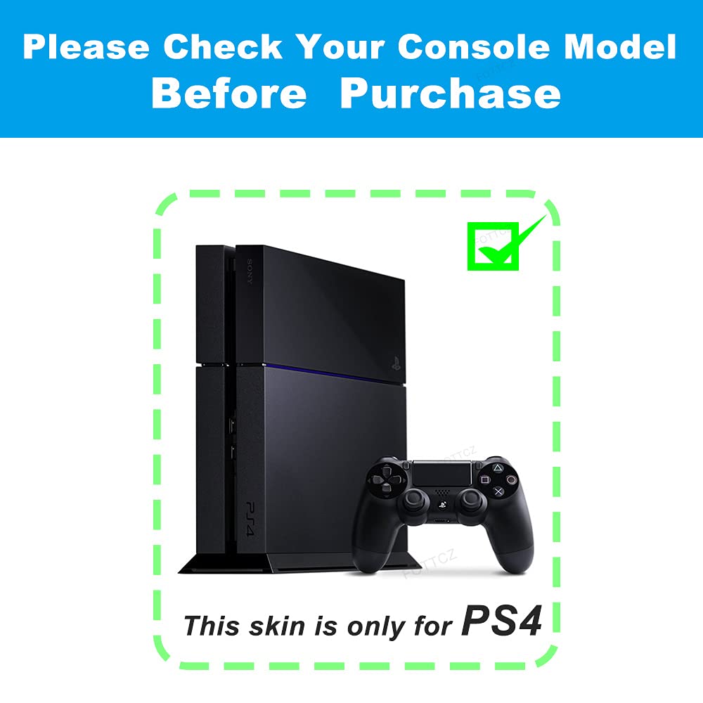 FOTTCZ Whole Body Vinyl Skin Sticker Decal Cover for PS4 Console and 2PCS Controllers Skins Cool Cat