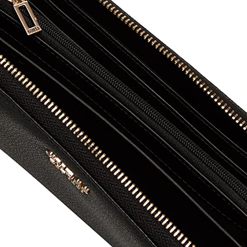 GUESS womens Naya Large Zip Around Wallet, Black, One Size US