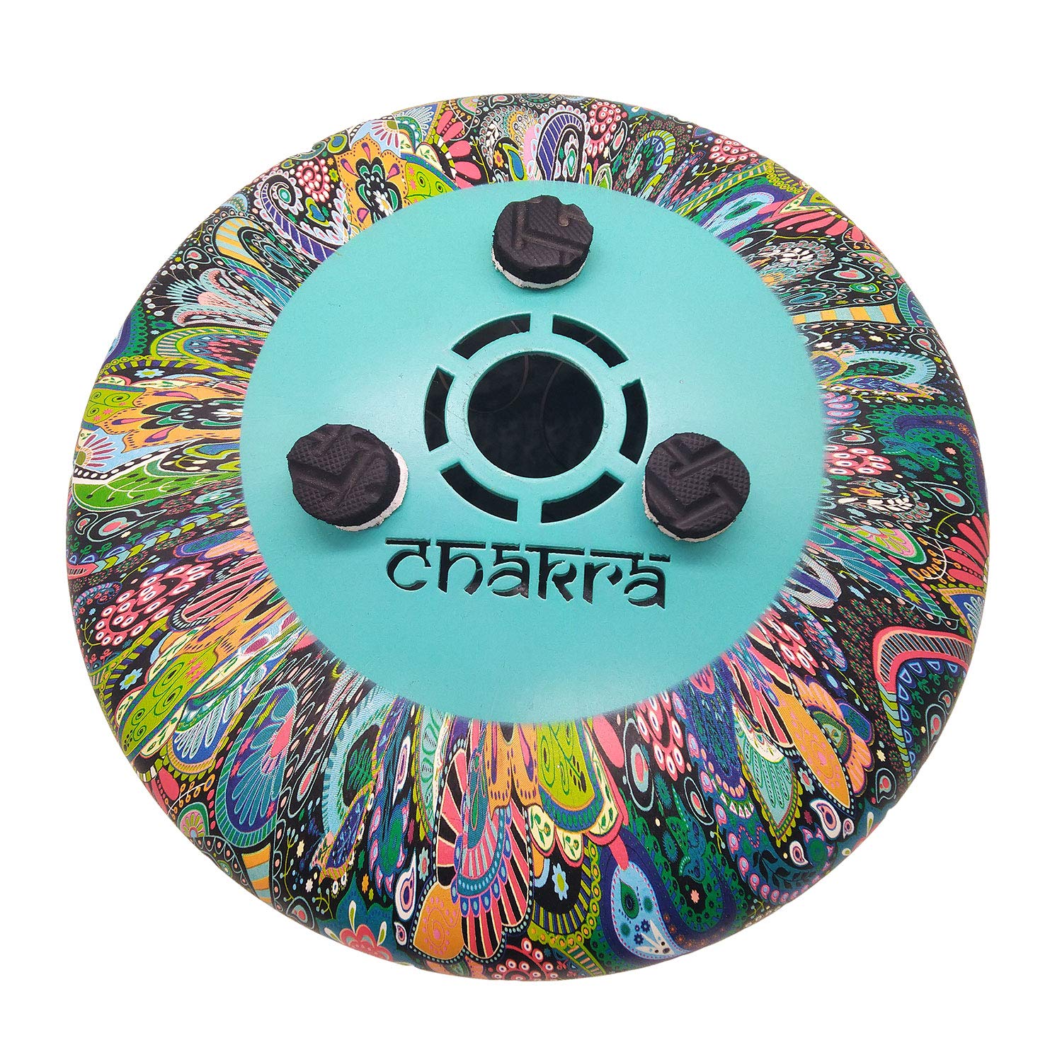India Meets India Steel Tongue Drum [OM Design], 10 INCHES Drum w/ 8 Notes, Steel Percussion Drum with 2 Mallets & Carry Bag, Steel Drum for Meditation & Yoga - Multicolor
