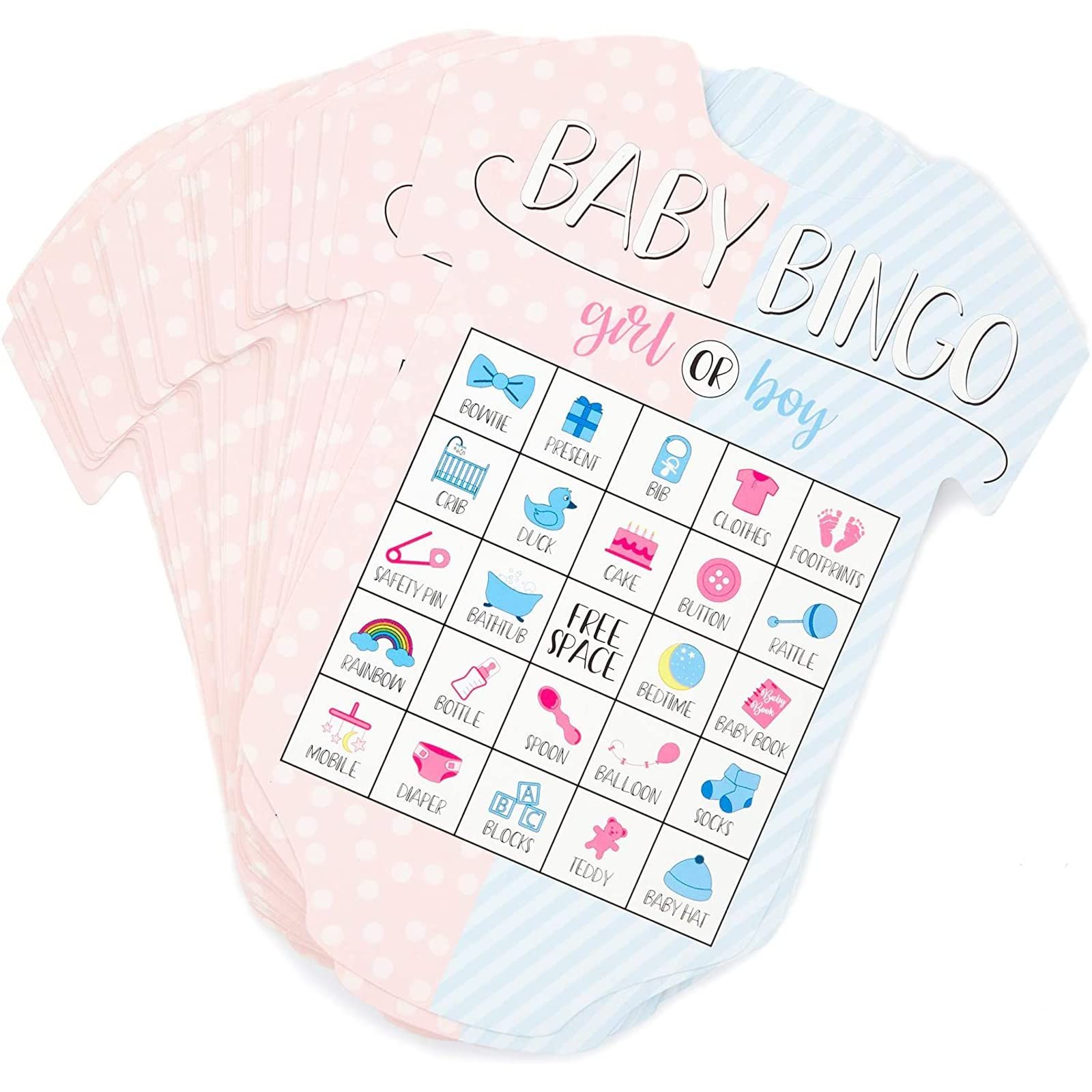 Gender Reveal Bingo Game Set, Party Supplies (38 Pieces)