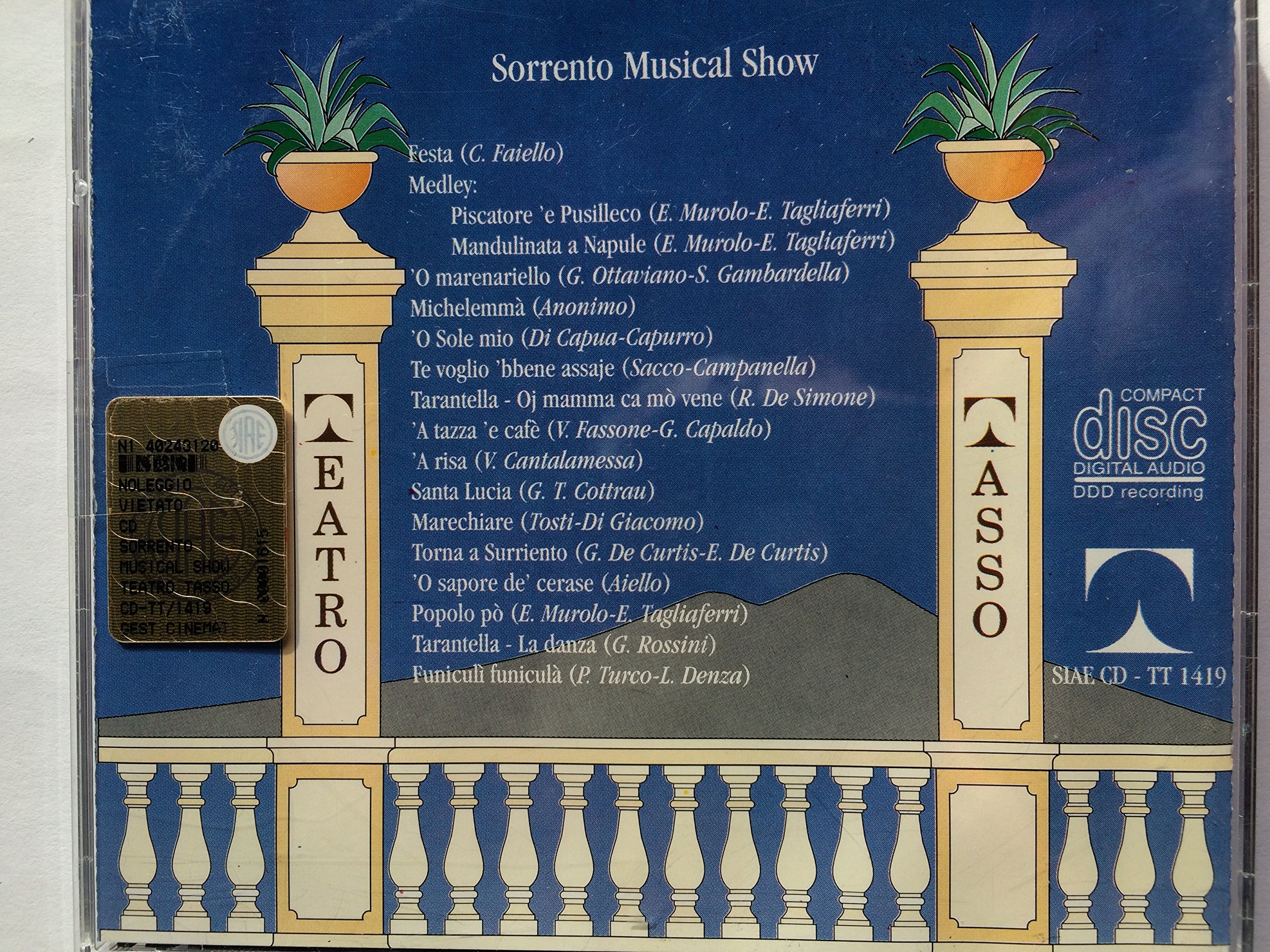 Sorrento Musical Show Teatro Tasso CD 15-Tracks (Italy ,Import CD)RARE [Audio CD] NEW!