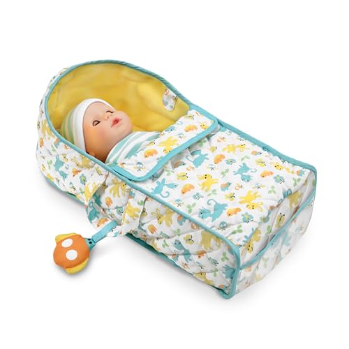 Melissa & Doug Mine to Love Bassinet Play Set Portable Carrier for Dolls with Crinkle Toy, for 3+ years, Nursery Rhyme Book
