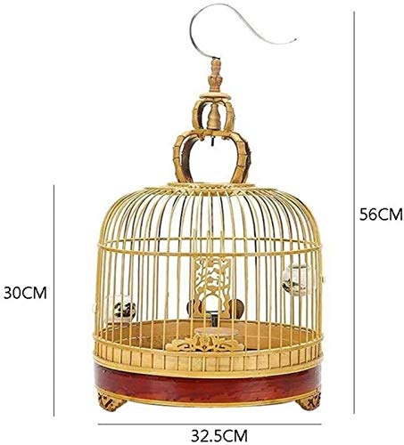 Birdcage Bird Cage Round Pet Nest Engraving Pattern Bird Cage Stainless Steel Hook Suitable for Bird Breeding Bird House Bulk