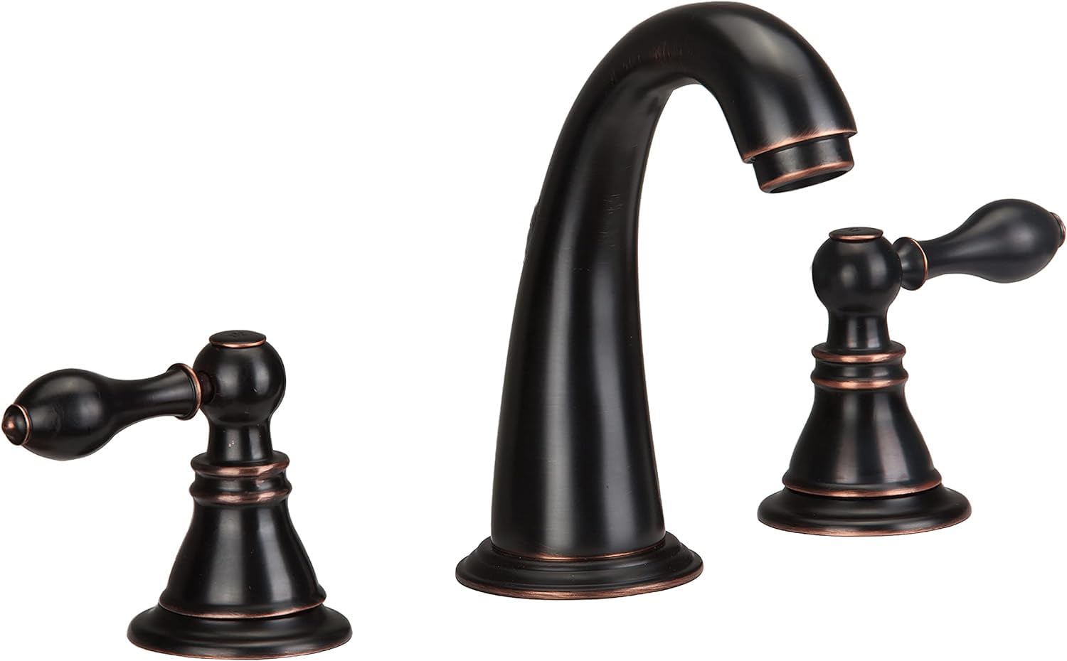 Derengge Oil Rubbed Bronze Two Handle Bathroom Sink Faucet 8 Inch Widespread Faucet with Pop up Drain Assembly, 3 Hole Lavatory Faucet,F-9305TB-ORB