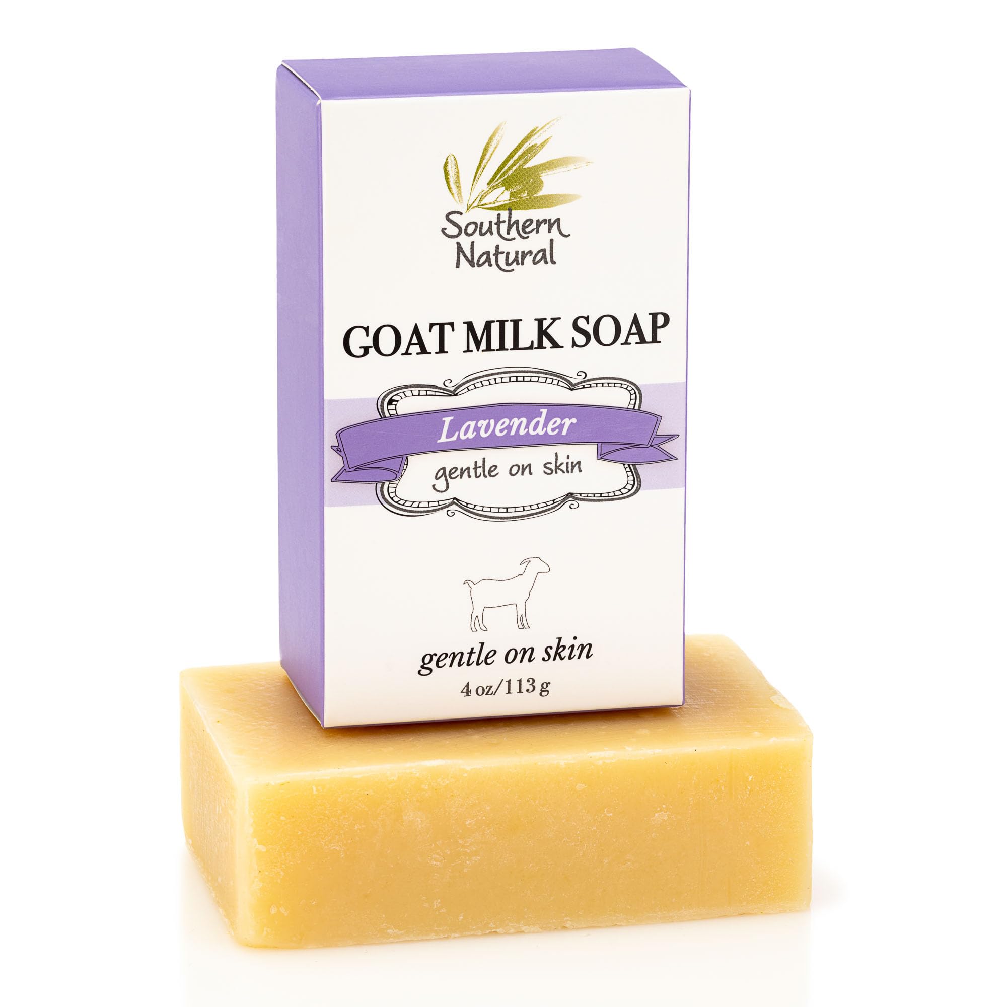 Southern Natural Lavender Goat Milk Soap Bar, 4 oz (1 Bar)