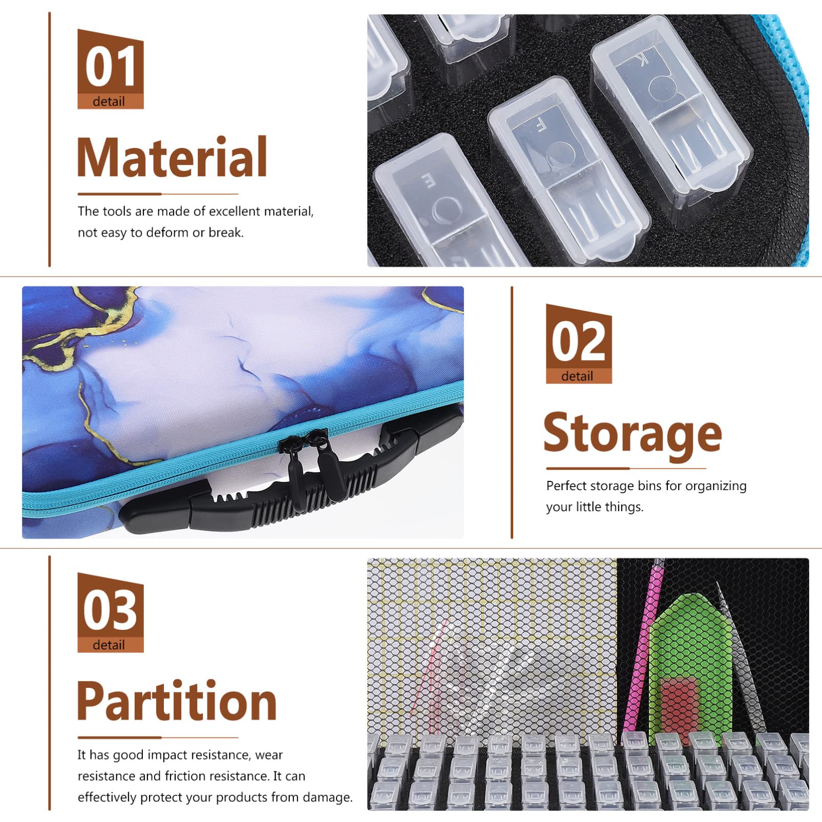ULTNICE Portable Jewelry Organizer DIY Diamond Storage Box 80 Slot 5D Tools Box for Embroidery Craft Jewelry Beads Rhinestones Organizer Jewelry Organizer Clear