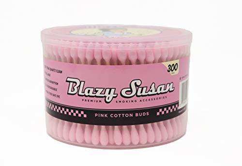 Blazy Pink Cotton Buds | Thick Cotton Swabs | No Residue or Aftertaste | 300ct