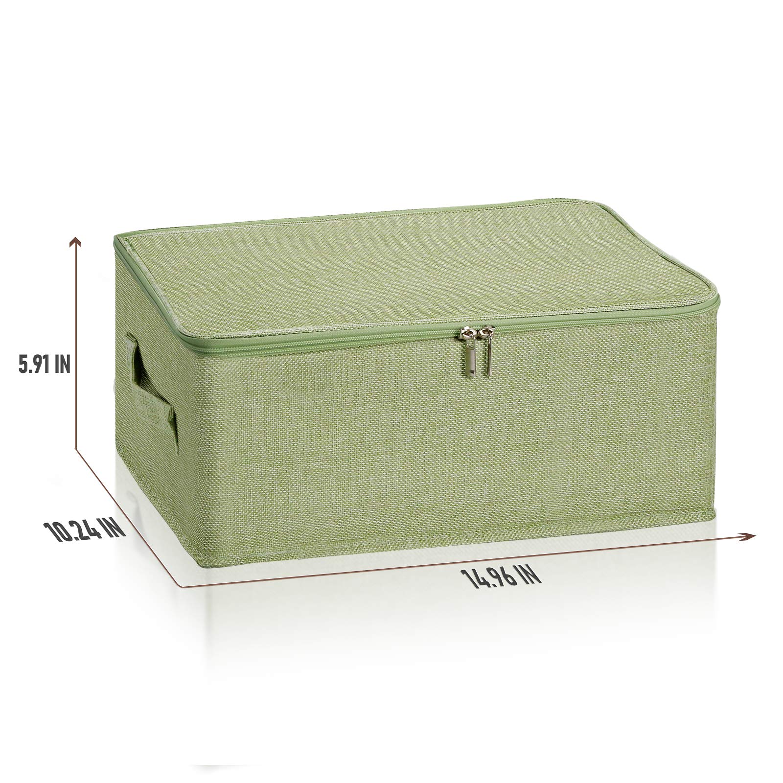 Natheeph Cube Storage Bins with Zipper Lid Foldable Storage Box with Handles Cotton Linen Closet Organizers and Storage Baskets for Clothes Toys (S)