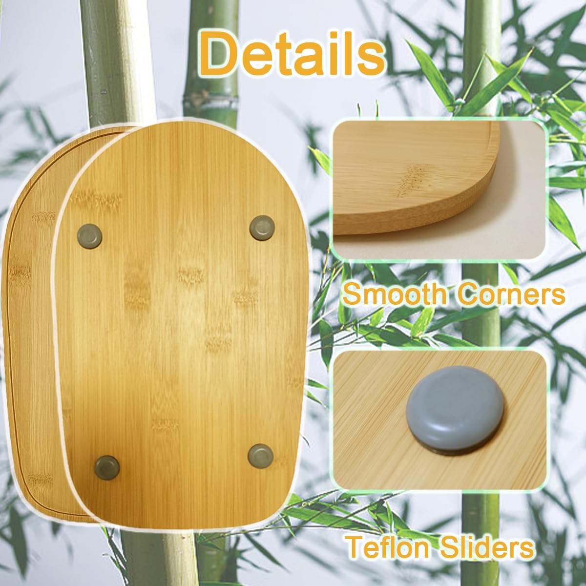 Bamboo Mixer Slider Mat for Kitchen Aid Stand Mixer 4.5-5 Qt, Countertop Mixers Accessories and Attachments, Mixer Mover Sliding Tray Pad for Kitchen Appliances