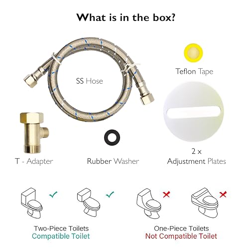BIDETbidet Left/Right Reversible FRESH WATER Non-Electric Ultra-Slim Toilet Attachment, Ability to SWITCH between Right/Left Hand Side Control with Dual Nozzle Hinged Design, Hassle-Free Installation