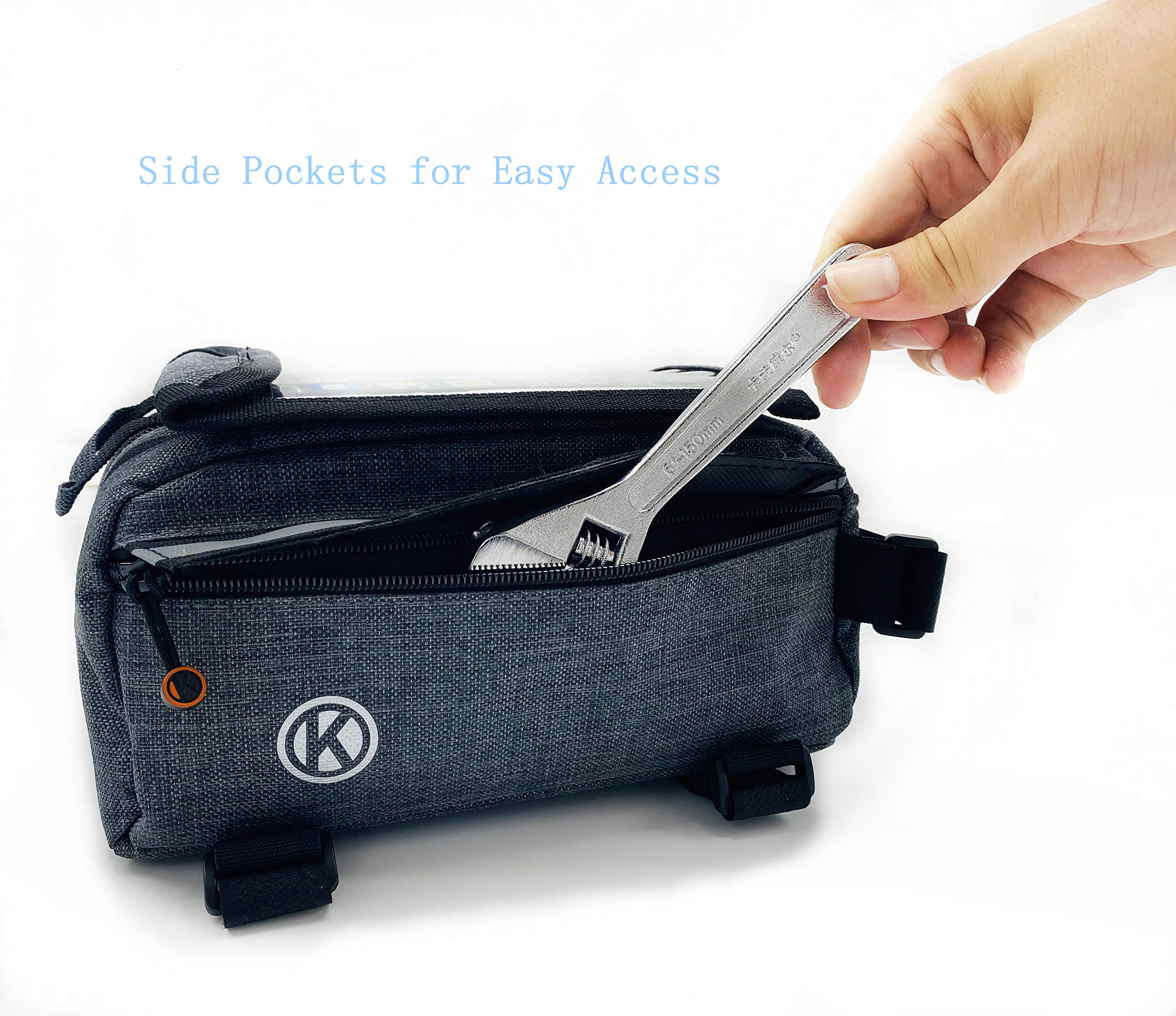 Bike Front Frame Bag for Mountain Bicycle,Bicycle Cell Phone Holder for GPS for Phone,Bicycle Handlebar Touch Screen Bag,Bicycle Large Accessories Bags