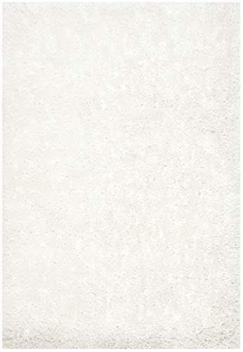 SAFAVIEH South Beach Shag Collection Accent Rug - 2' x 3', Snow White, Handmade, 1.8-inch Thick Ideal for High Traffic Areas in Entryway, Living Room, Bedroom (SBS562A)