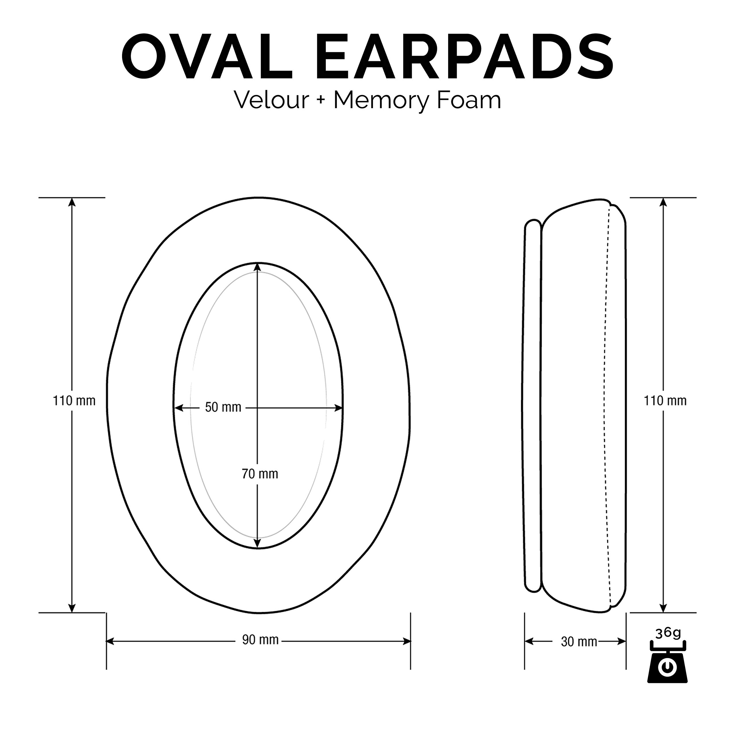 Velor Replacement Ear Pads for HyperX Cloud & Alpha, ATH M50X, Steelseries Arctis, Logitech G Pro & More Headphones, Soft Velour, Memory Foam & Long Lasting Earpads by Brainwavz - Black