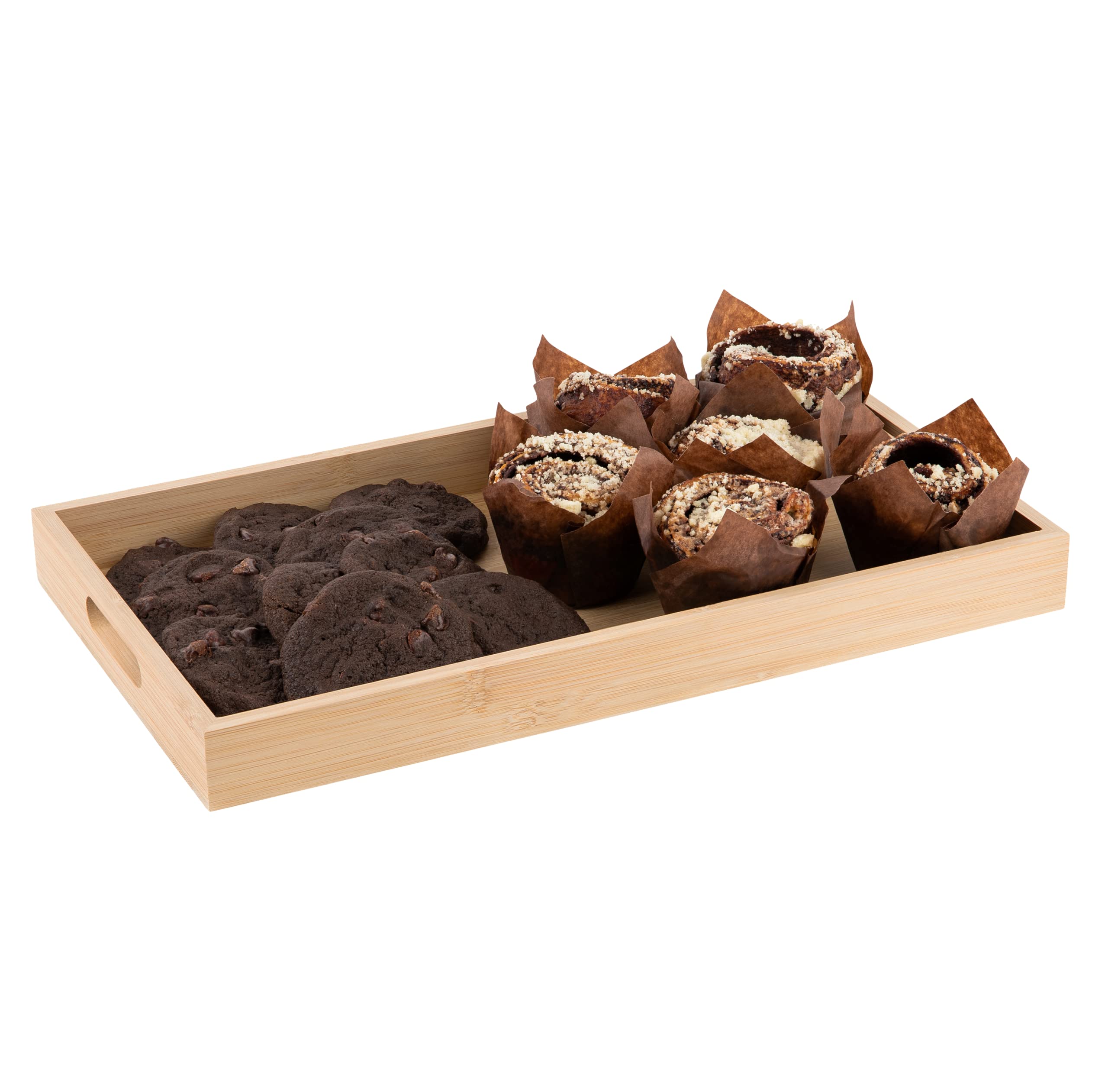 Bamboo Serving Tray Bamboo Decor - Five Piece Nested Breakfast Bamboo Tray - Wood Crafts Trays for Organizing | Bathroom Tray - Food Trays for Party Buffet Montessori Wooden Trays for Serving