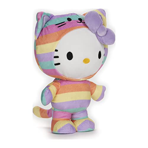 GUND Sanrio Hello Kitty Rainbow Outfit Plush, Premium Stuffed Animal for Ages 1 and Up, 9.5”, Rainbow