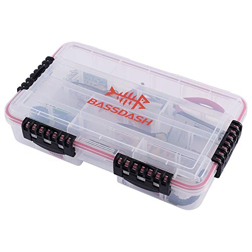 BASSDASH 3600 3670 3700 Tackle Storage Waterproof Utility Tackle Boxes Fishing Lure Tray with Adjustable dividers