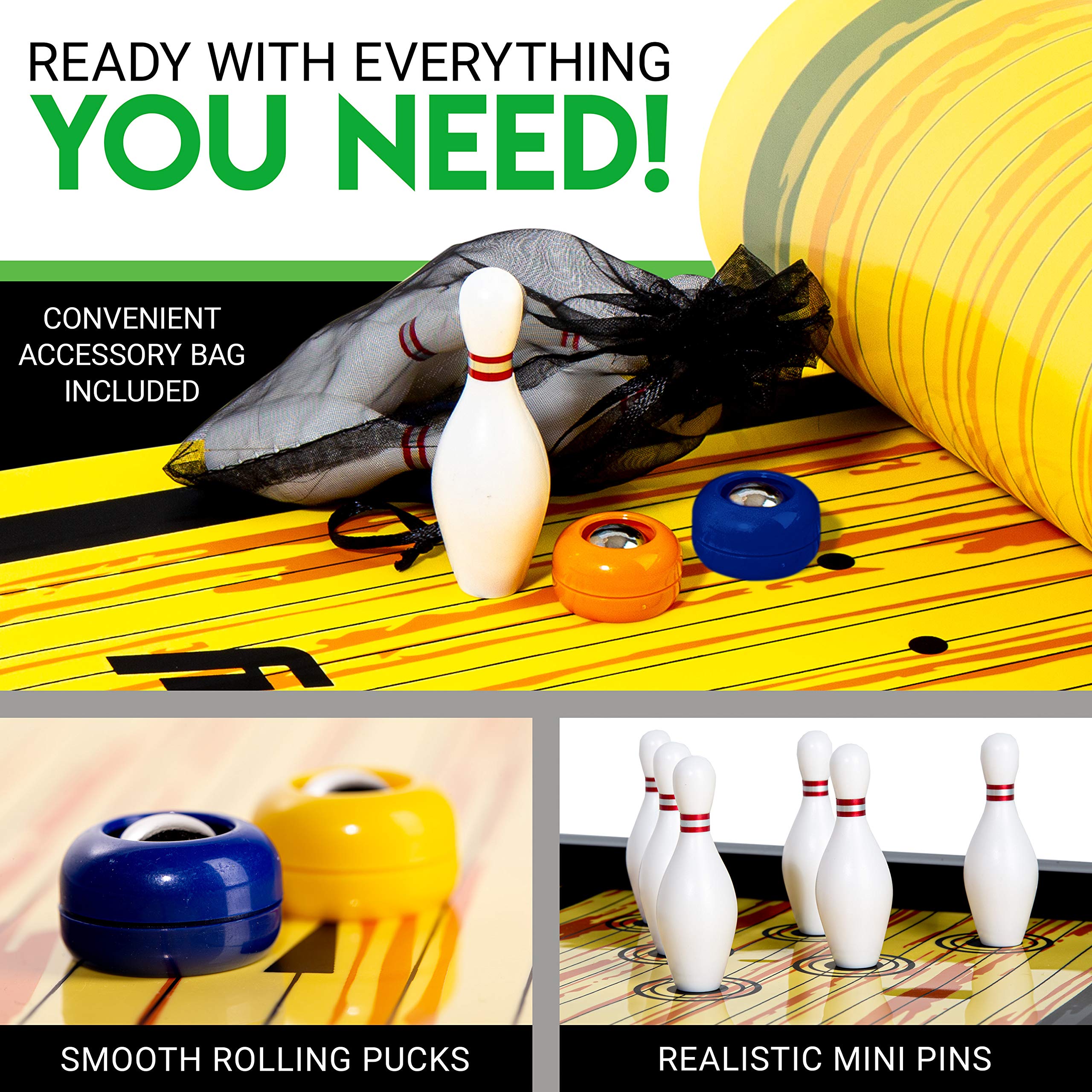 Franklin Sports Shuffleboard Table Game Mats β Tabletop Shuffleboard Mats and Pushers β Indoor Shuffleboard and Curling Games - Football Shuffleboard