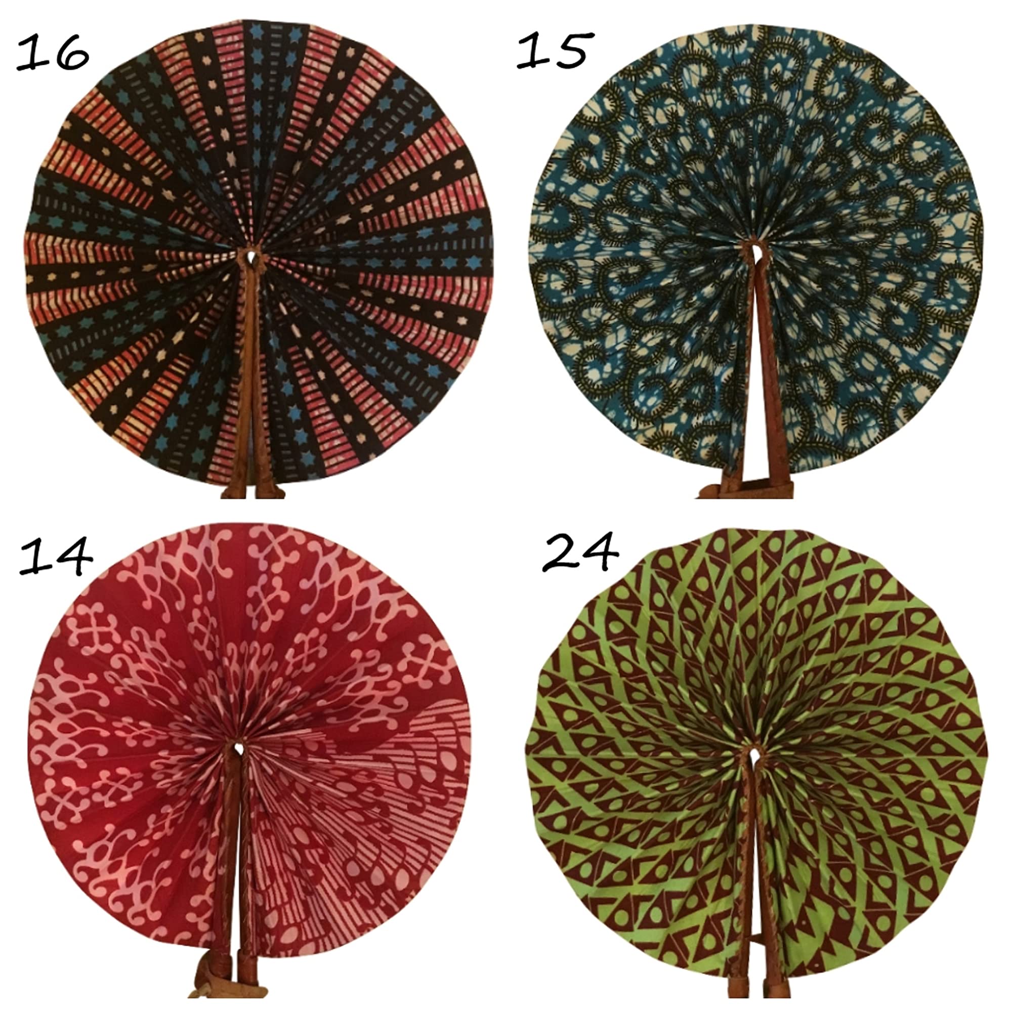 African Folding Hand Fan 10 Pack