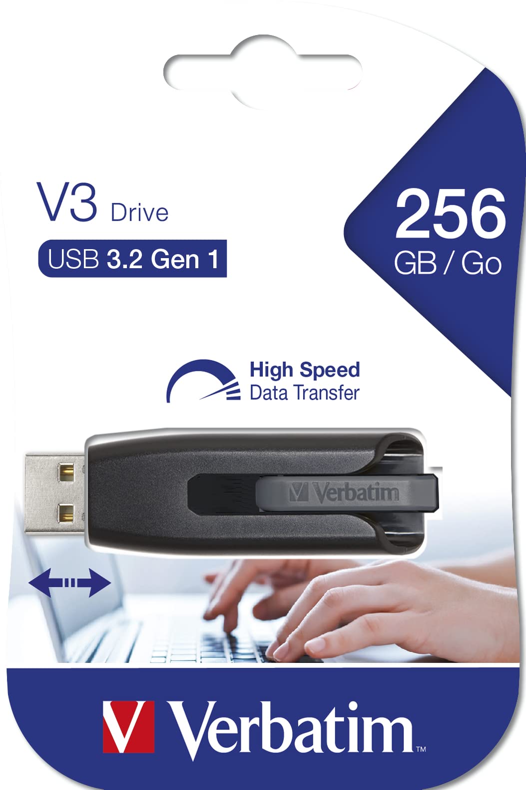 Verbatim 256GB Store 'n' Go V3 USB 3.0 Flash Drive - Gray