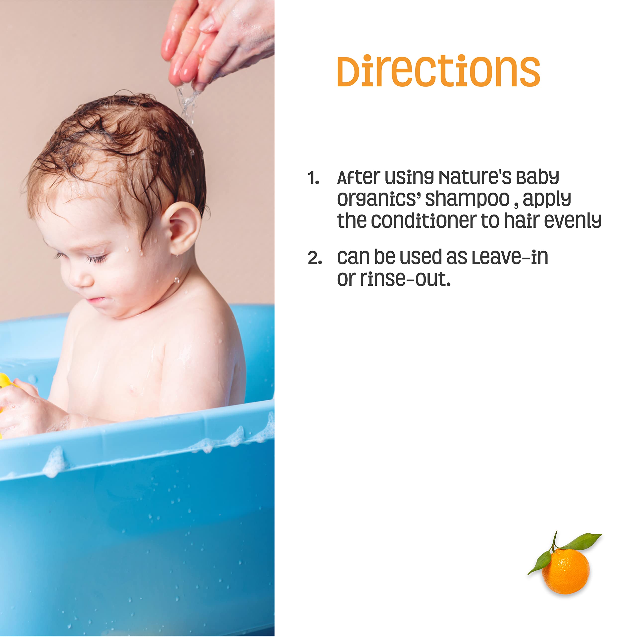 Nature's Baby Conditioner & Detangler - Formulated for Problem and Sensitive Skin,Leave In or Rinse Out, No Sulfate or Artificial Fragrances - pH Neutral & Tear Free - Vanilla Tangerine,16 oz