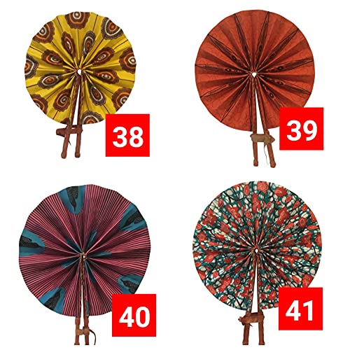 African Folding Hand Fan 5 Pack Set #1