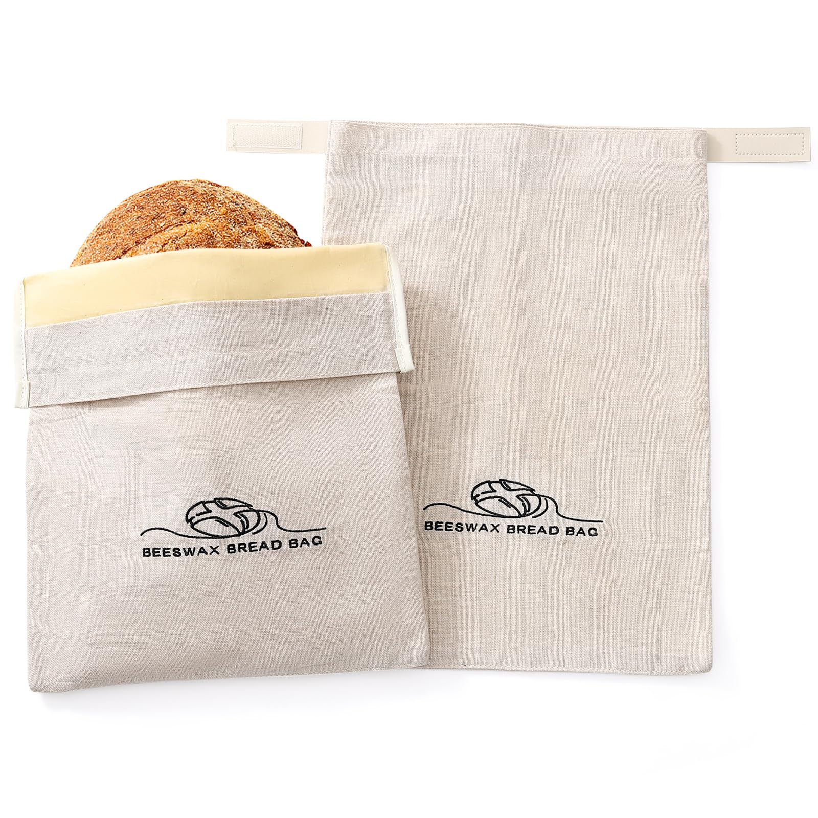 Bread Bags for Homemade Bread. Linen Beeswax Bread Bags. Sourdough Bread Bags. Beeswax Bread Bag(2 Pack). Reusable Bread Bags. Linen Bread Bags for Homemade Bread. XL-Bread Storage Bags. ZSHLXM