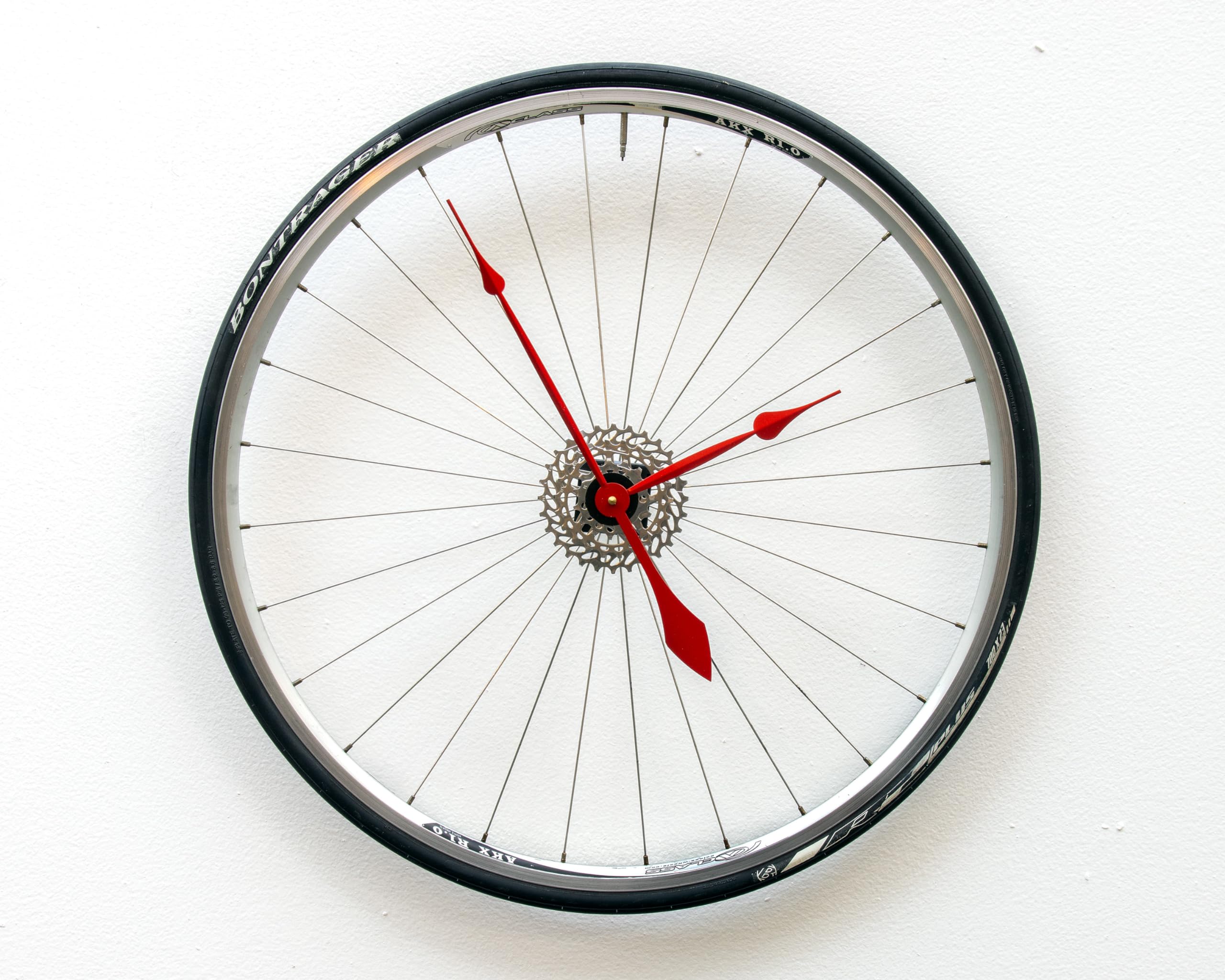 Bike Wheel Clock, Large, Wall, Cyclist, Unique, Steampunk, Decor, Bicycle, spoke, time, gear, cycle, recycle, upcycle, repurpose, reuse,
