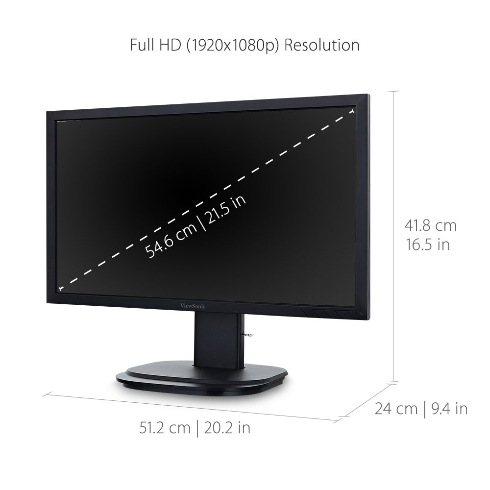 ViewSonic VG2249 22" 1080p Ergonomic Monitor HDMI, DisplayPort, DaisyChain (Renewed)