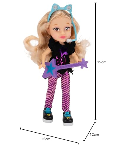 Like Nastya My BFF Nastya Doll Dressed as a Rock Star; 8-inch Plush Doll with Microphone Headband, Guitar, and Hairbrush Accessory