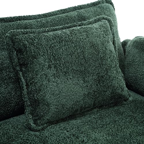 Oversized Convertible Modular Sectional Sofa with Movable Ottoman for Living Room, Modern Chenille Upholstery L Shaped Cloud Couch, Comfy Sleeper Sofa&Couches with Solid Wood Legs & Memory Foam