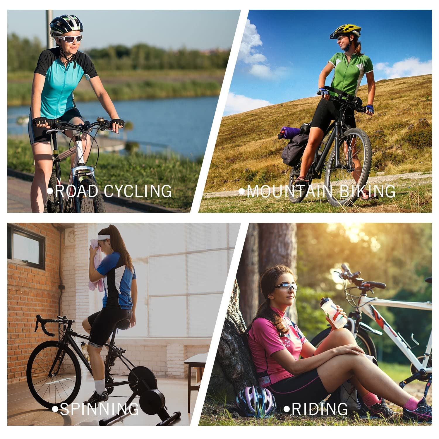 BALEAF Women's Cycling Jersey Set Short Sleeve with 3D Padded Bike Shorts Breathable Shirt Pockets Purple Size M