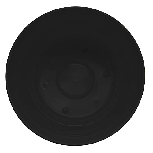 Bloem Saturn Round Planter with Saucer Tray: 12" - Black - Durable Plastic Pot, Matte Finish, Removable Saucer, for Indoor & Outdoor Use, Gardening, 3 Gallon Capacity