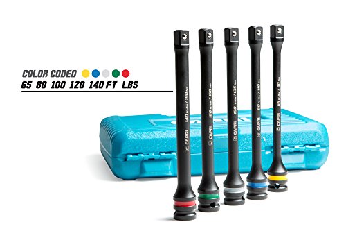 Capri Tools 30083 Torque Limiting Extension Bar Set (5 Piece), 65-140 ft. lbs., 1/2 in. Drive