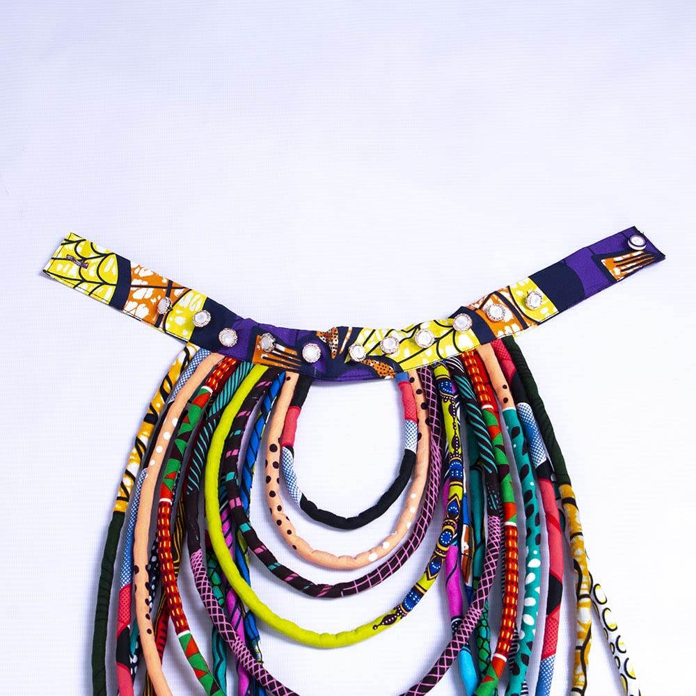AFRICSTYLE African Necklaces for Women Jewelry Ladies Necklace Ankara Fabric Necklace (Multicolor)